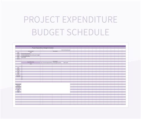 Project Expenditure Budget Schedule Excel Template And Google Sheets File For Free Download