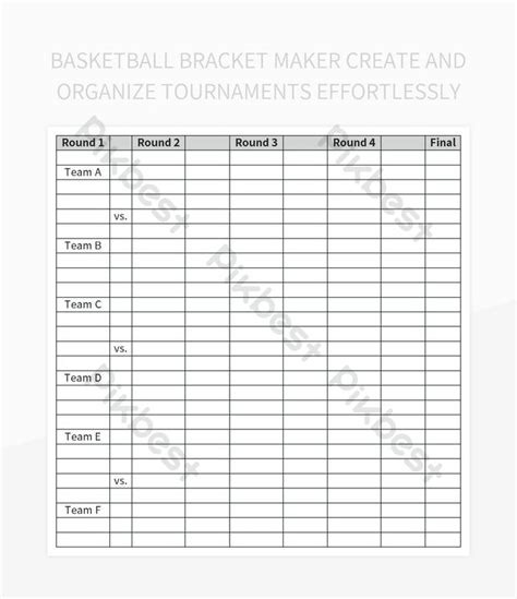 Basketball Bracket Maker Create And Organize Tournaments Effortlessly Excel Template Free