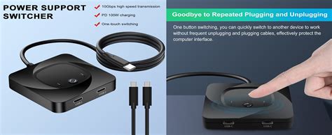 Usb C Switch 8k 60hz 2 In 1 Output Usb3 1 Type C Data Transfer Splitter 10gbps Data Transfer