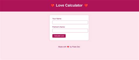 safia khatoon on linkedin build a flask love calculator app with