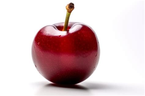 Premium Photo A Red Apple With A Stem And A Stem
