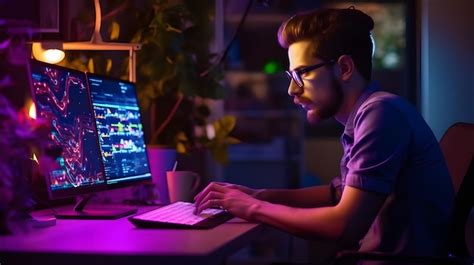 Premium Ai Image A Data Scientist In A Focused Environment Analyzing Datasets On A Computer