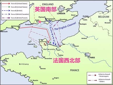 诺曼底登陆路线图 诺曼底登陆地图高清 伤感说说吧