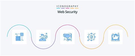 Web Security Blue 5 Icon Pack Including Computer Virus Security Secure Protection Protection