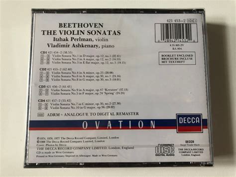 Beethoven The Violin Sonatas Itzhak Perlman Vladimir Ashkenazy Ovation Decca 4x Audio Beethoven The Violin Sonatas Itzhak Perlman Vladimir Ashkenazy Ovation Decca 4x Audio