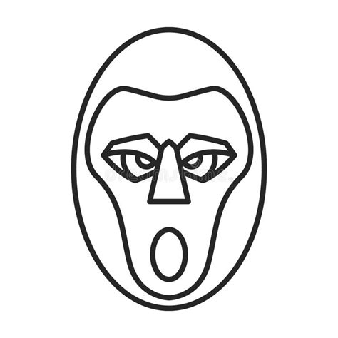 非洲蒙版矢量图图标 白色背景非洲蒙版上突显的轮廓矢量图图标 向量例证 插画 包括有 冒犯 图标 174282557