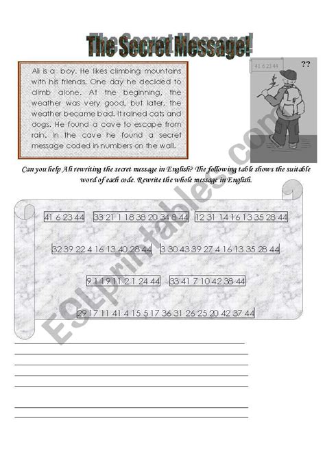 The Secret Message Esl Worksheet By Motivator Tech