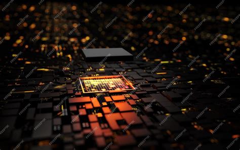 Premium Photo 3d Rendering Microprocessor Cpu Chipset Central