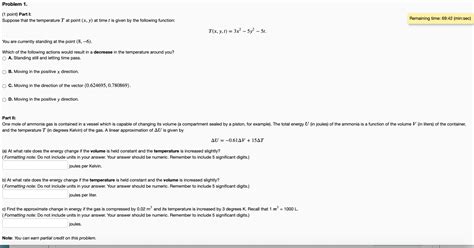 Solved Problem Point Part I Suppose That The Chegg Com