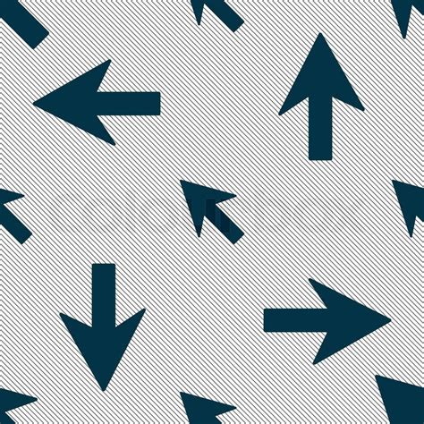 Cursor Arrow Icon Sign Seamless Pattern With Geometric Tex Colourbox