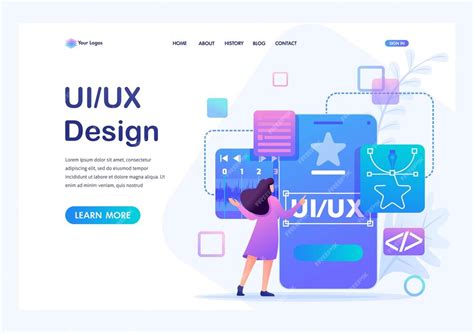 premium vector woman creates a custom design for a mobile application