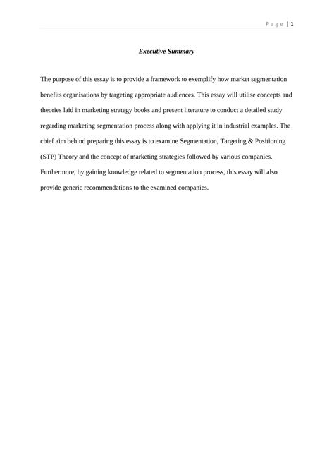 Stp Segmentation Targeting And Positioning Analysis