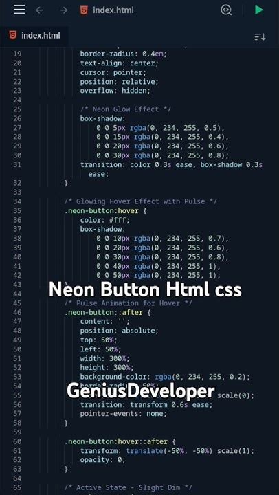 Neon Glow Button In Html Css Shorts Youtubeshorts Coding Html Css Youtube