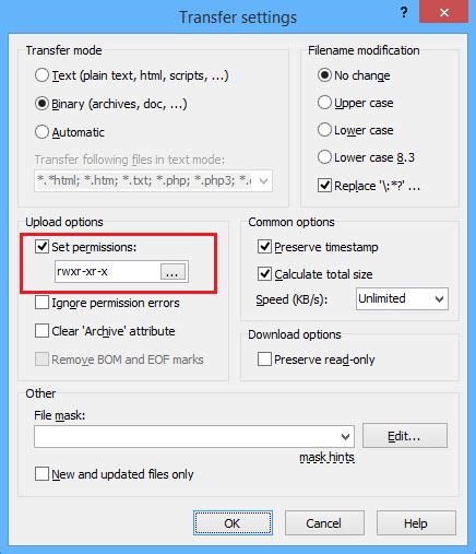 Ssh How To Specify File Permission When Putting A File Using Openssh