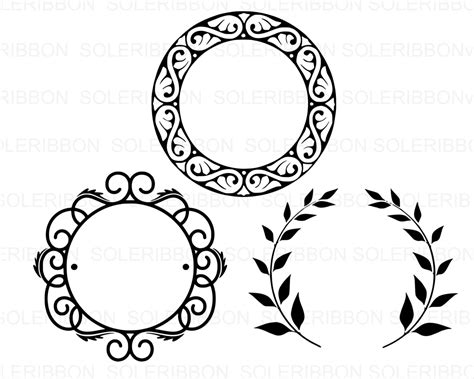 Monogram Frame Bundle Svg Circle Frames Svg Initial Frames Svg Instant Download