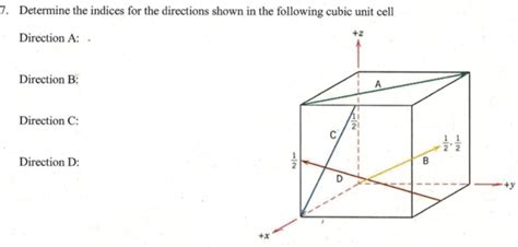 Solved 7 Determine The Indices For The Directions Shown In