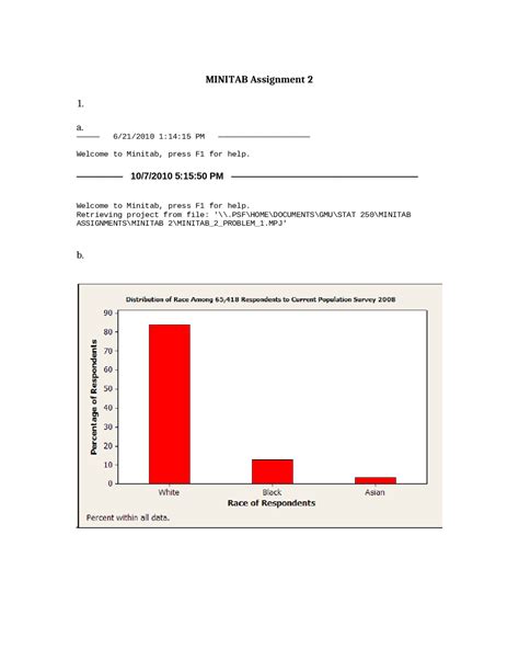 Minitab Assignment 2 Introductory Statistics I Stat 250 Docsity