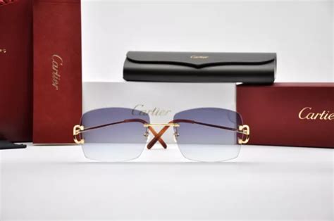 Cartier Big C Rimless Piccadilly Gold Frame Occhiali Decor C Sunglasses