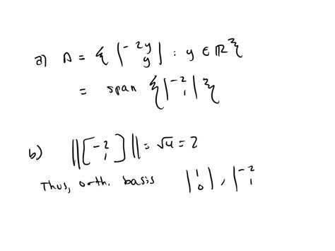 Note For Exercise 1 8 Use The Euclidean Dot Product On ℝ N Find An Orthogonal Basis Of The
