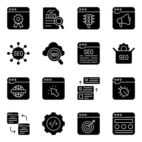 Pack Of Web And Analytics Solid Icons 18973264 Vector Art At Vecteezy