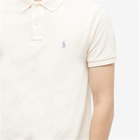Polo Ralph Lauren Mens Slim Fit Polo Shirt In Guide Cream Polo Ralph