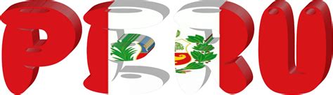 Peru Country Name In 3d Design With National Flag Motifs 3838168