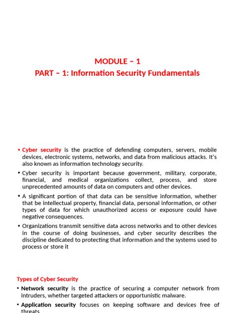 Module 1 Part 1 Information Security Fundamentals Pdf