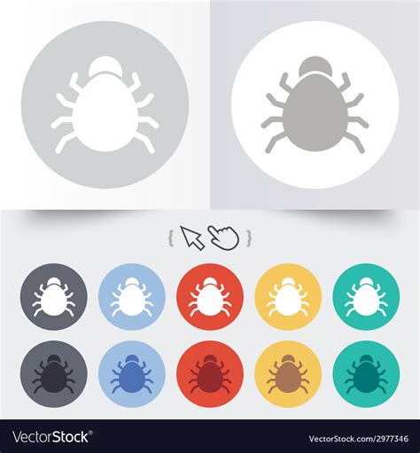 Bug Sign Icon Virus Symbol Software Bug Error Vector Image