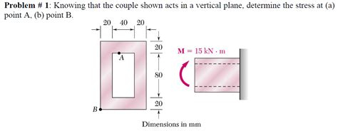 Solved Knowing That The Couple Shown Acts In A Vertical Chegg Com