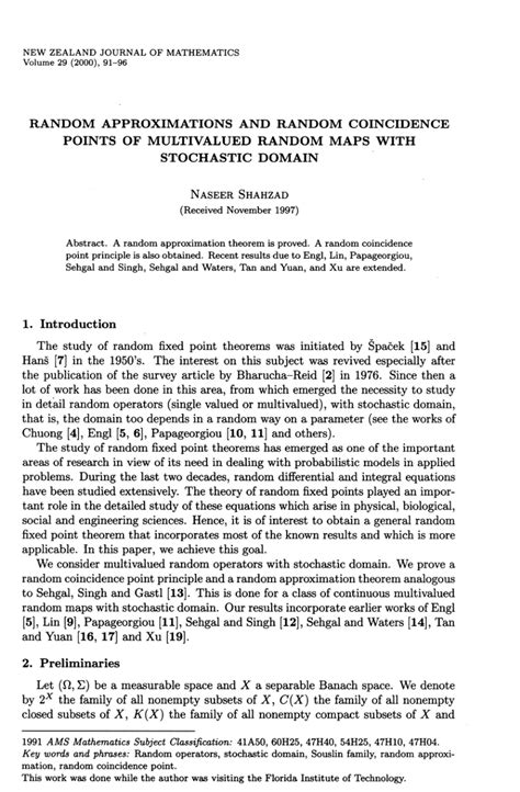 Pdf Random Approximations And Random Coincidence Points Of