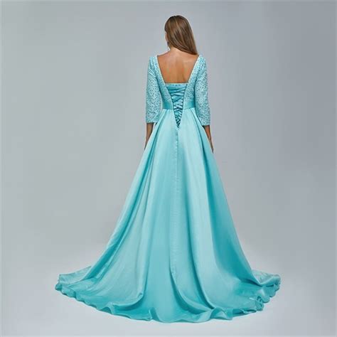 New Vintage Evening Dress Party Gowns V Neck A Line Long Prom Tulle