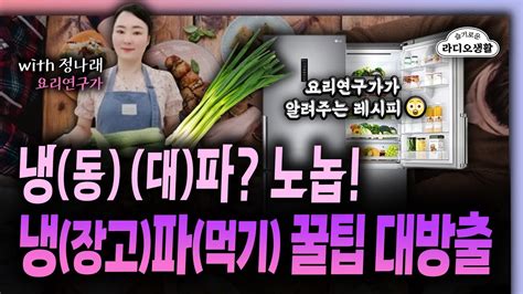냉동대파 노놉 냉장고파먹기 꿀팁 대방출 외식물가 냉장고파먹기 냉장고재료 Ytn 뉴스fm 슬기로운 라디오생활 Youtube