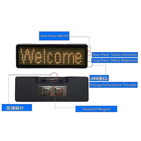 Tib Fully New Bluetooth Led Name Badge Diy Programmable Scrolling Message Board Mini Led Display
