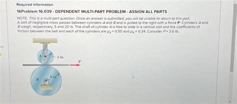 Solved Required Information 16problem 16039 Dependent