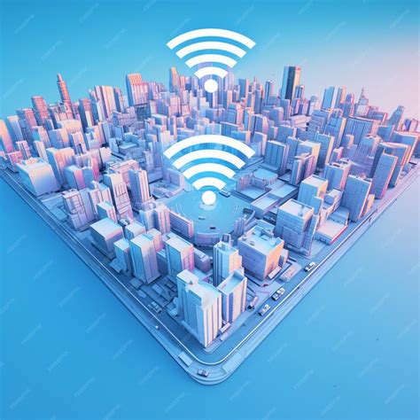 Premium Photo Wifi Symbols Modern City Incorporated Into Urban Landscape Promoting