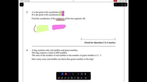 Gcse Igcse Edexcel Maths Mathematics Midpoint Of A Line Segment Youtube
