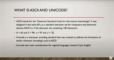 i explain ascii and unicode in this video watch it here gbsrw8xk samarth