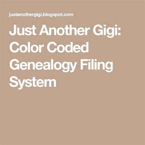 Color Coded Genealogy Filing System Filing System Color Coding Coding