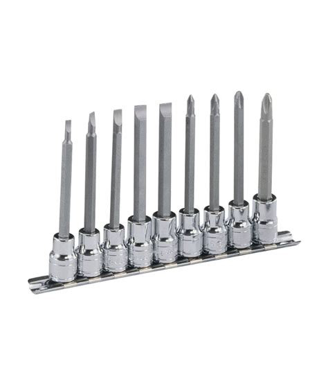 9 Piece 3 8 Dr Slotted Philips Bit Socket Set Long Genius