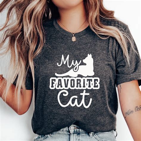 My Favorite Cat T Shirt Cute Feline Lover Tee Funny Cat Owner Apparel