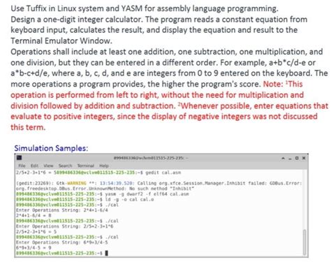 Solved Use Tuffix In Linux System And Yasm For Assembly