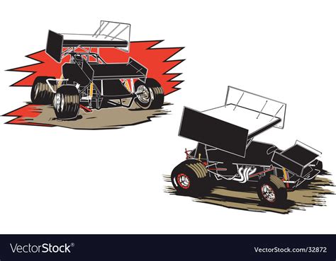 Two Sprint Cars Royalty Free Vector Image VectorStock