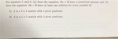 Solved For Numbers And A Does The Equation Ax Chegg Com