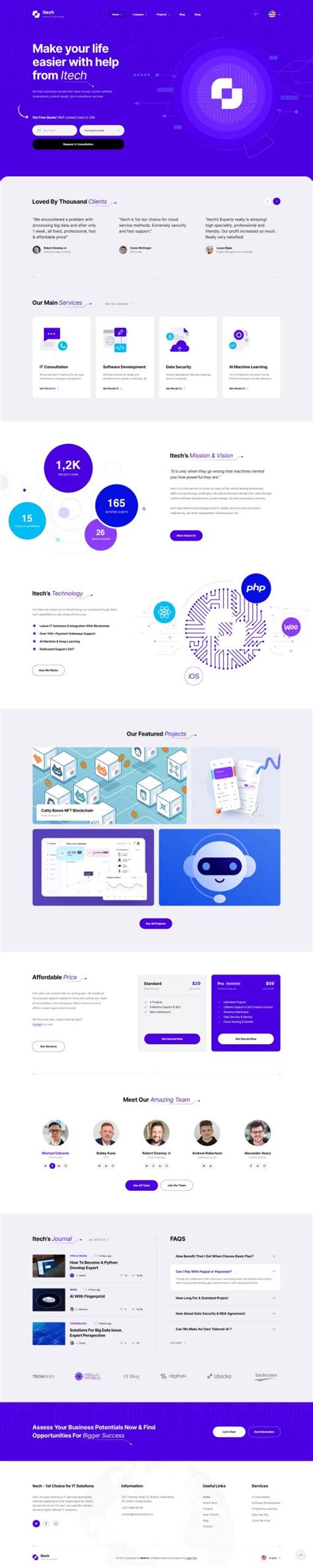 Iteck IT Solutions Technology WordPress Theme