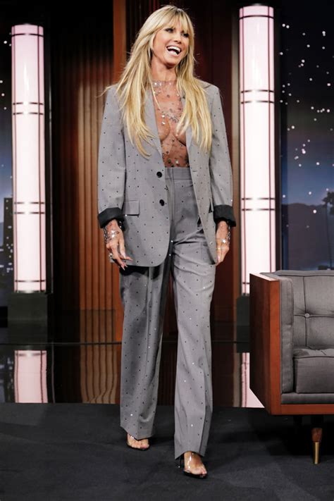 Heidi Klum Promotes Making The Cut On Jimmy Kimmel Live In Msgm Tom