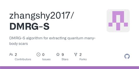 Github Zhangshy2017dmrg S Dmrg S Algorithm For Extracting Quantum
