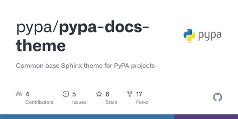 Github Pypapypa Docs Theme Common Base Sphinx Theme For Pypa Projects