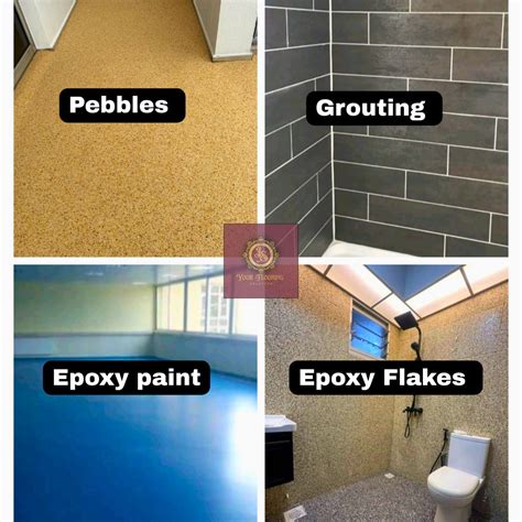 Epoxy Flakes Flooring Anti Slip Epoxy Toilet Epoxy Overlay