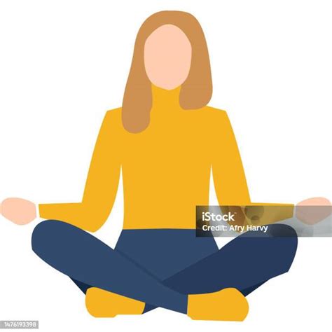 명상하는 여자 요가 명상 휴식 레크리에이션 건강한 라이프스타일에 대한 개념 그림 개념에 대한 스톡 벡터 아트 및 기타 이미지