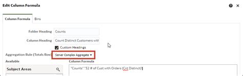 Assign The Aggregation Rule For Report Totals